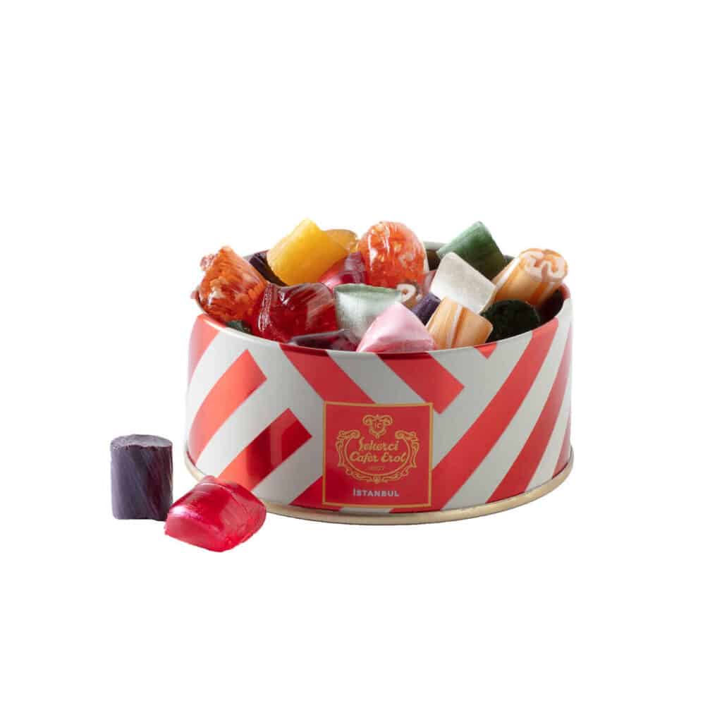 Turkish Hard Candy Tin Box by Şekerci Cafer Erol - Turkish Ali Bazaar